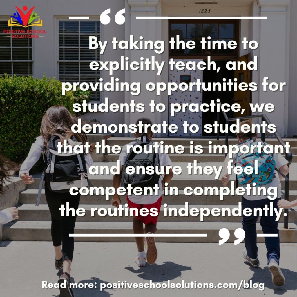 First Five Days of Modeling Routines and Procedures - Positive School ...